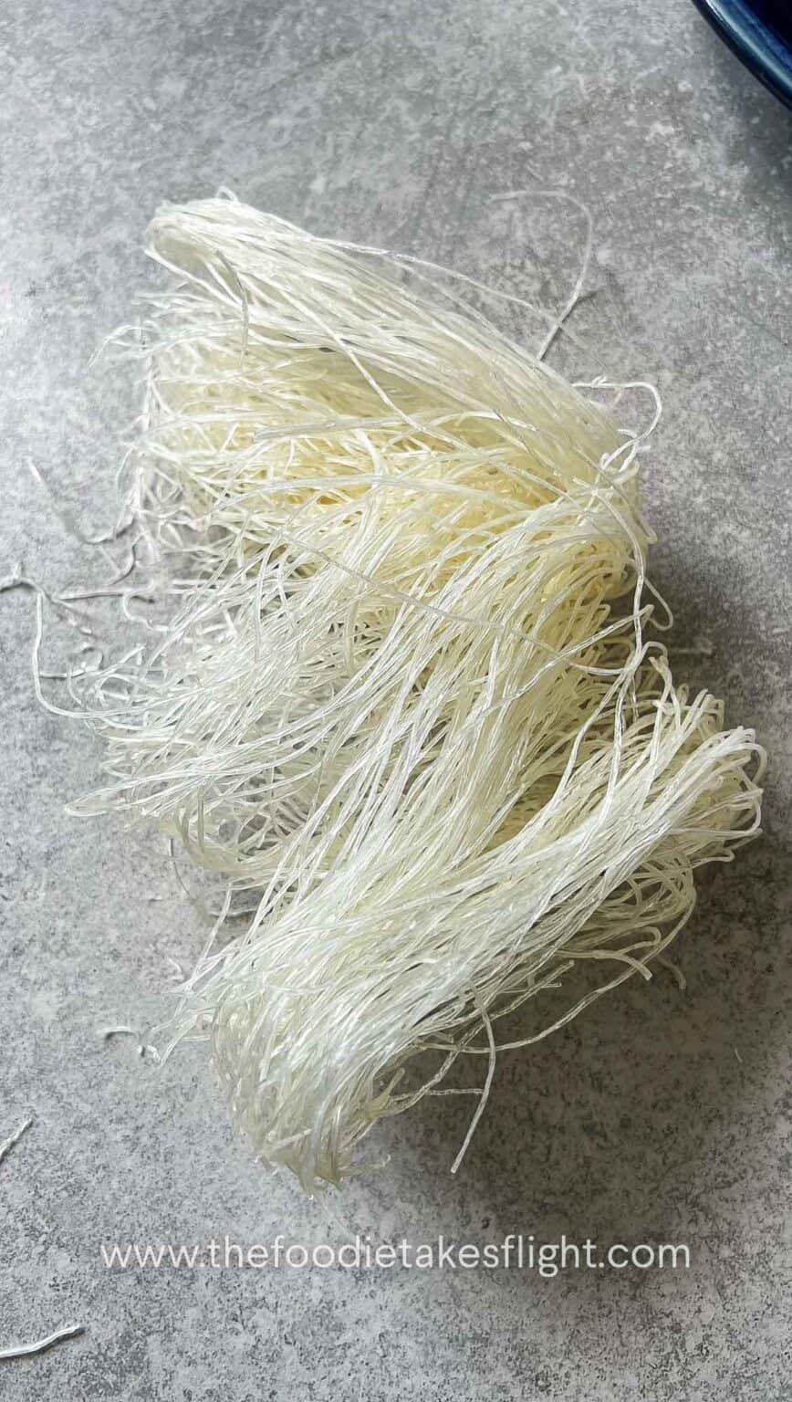 Crispy Vermicelli Noodles with Special Sauce - The Foodie Takes Flight