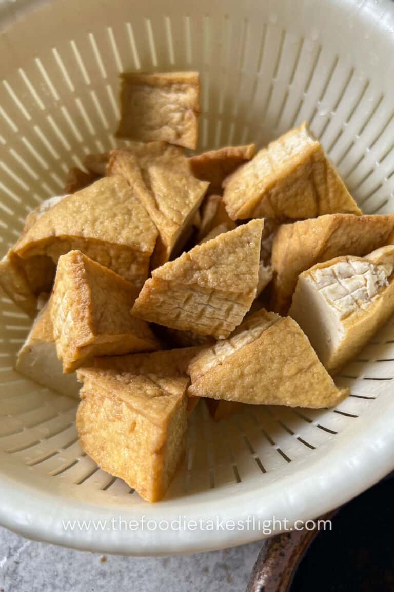 Tofu and Mushrooms in a Sweet Soy Sauce - The Foodie Takes Flight