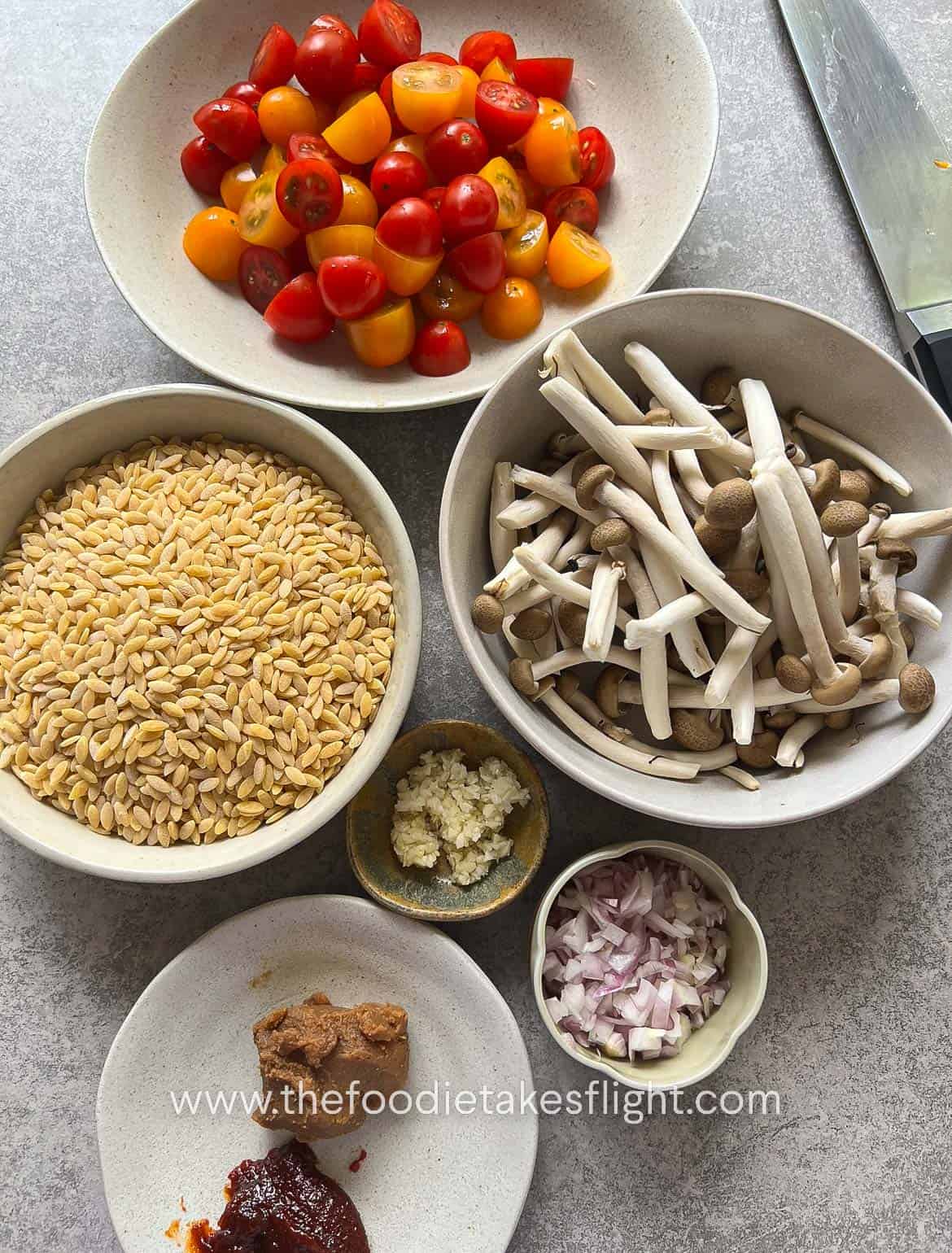 One-Pot Tomato Miso Gochujang Orzo - The Foodie Takes Flight