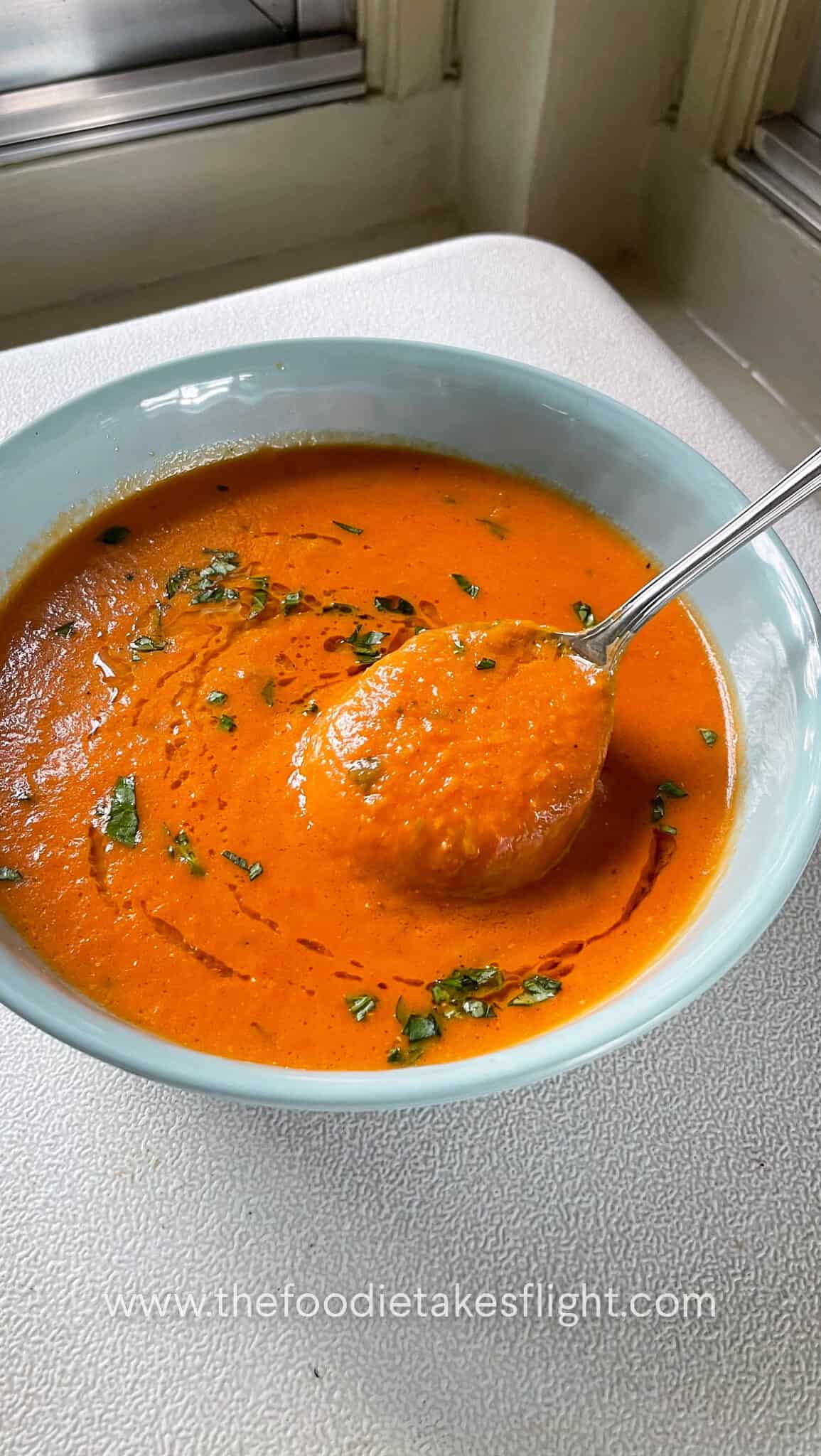 Roasted Tomato Soup - The Foodie Takes Flight