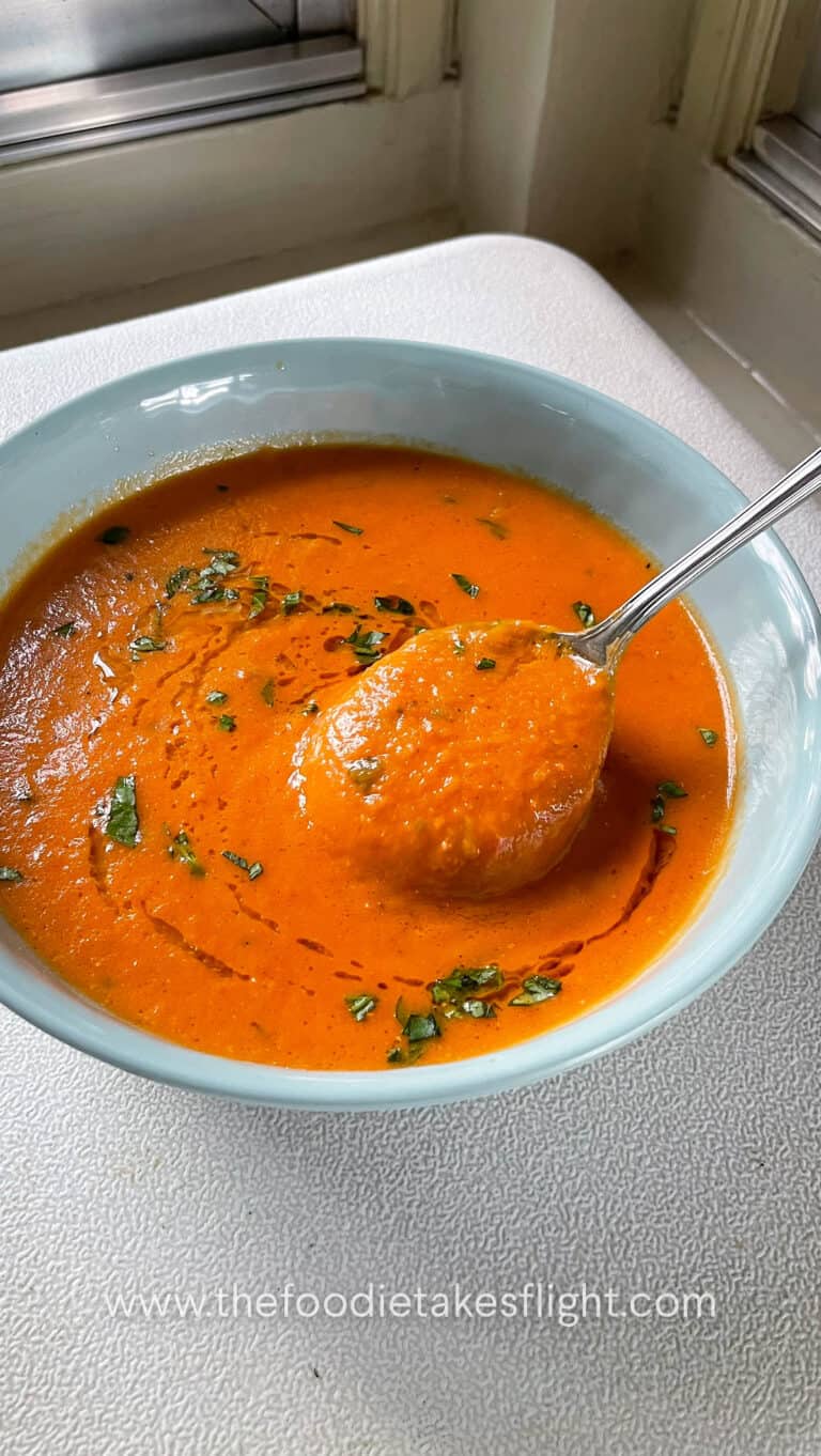 Roasted Tomato Soup - The Foodie Takes Flight