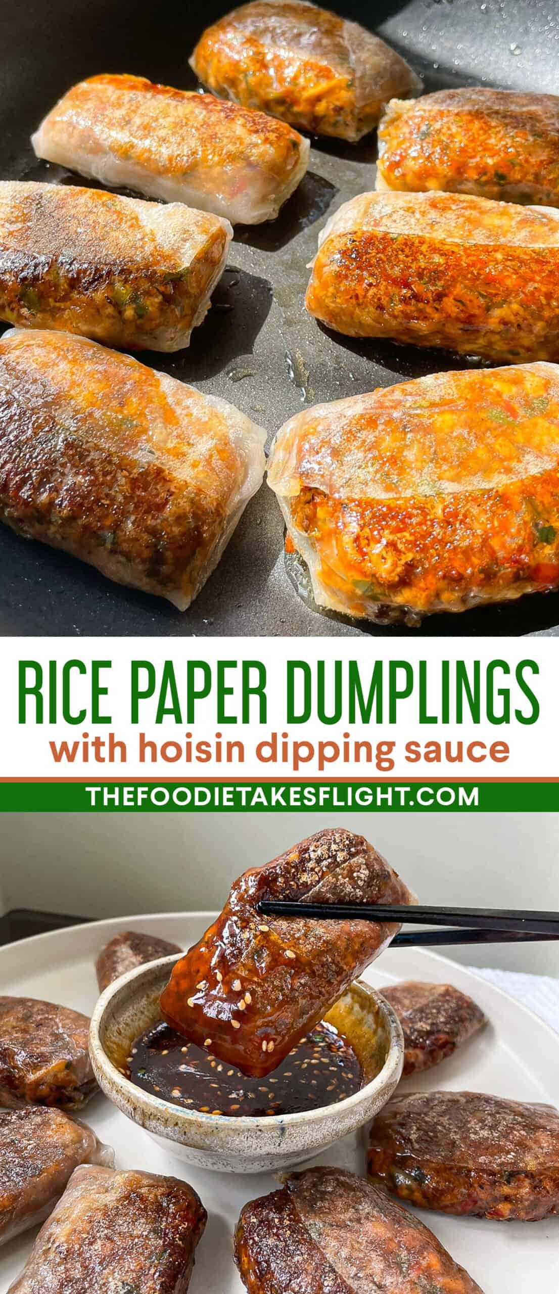Rice Paper Dumplings with Hoisin Sauce - The Foodie Takes Flight