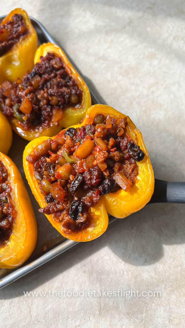 Filipino-Style Stuffed Bell Peppers - The Foodie Takes Flight