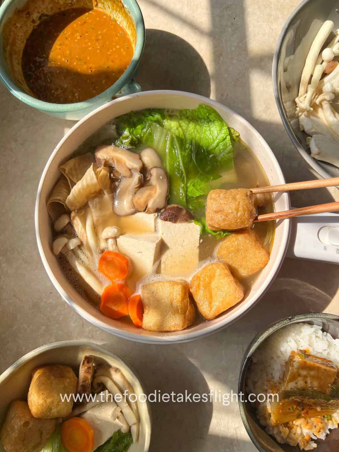 Vegan Chinese Hot Pot at Home - The Foodie Takes Flight