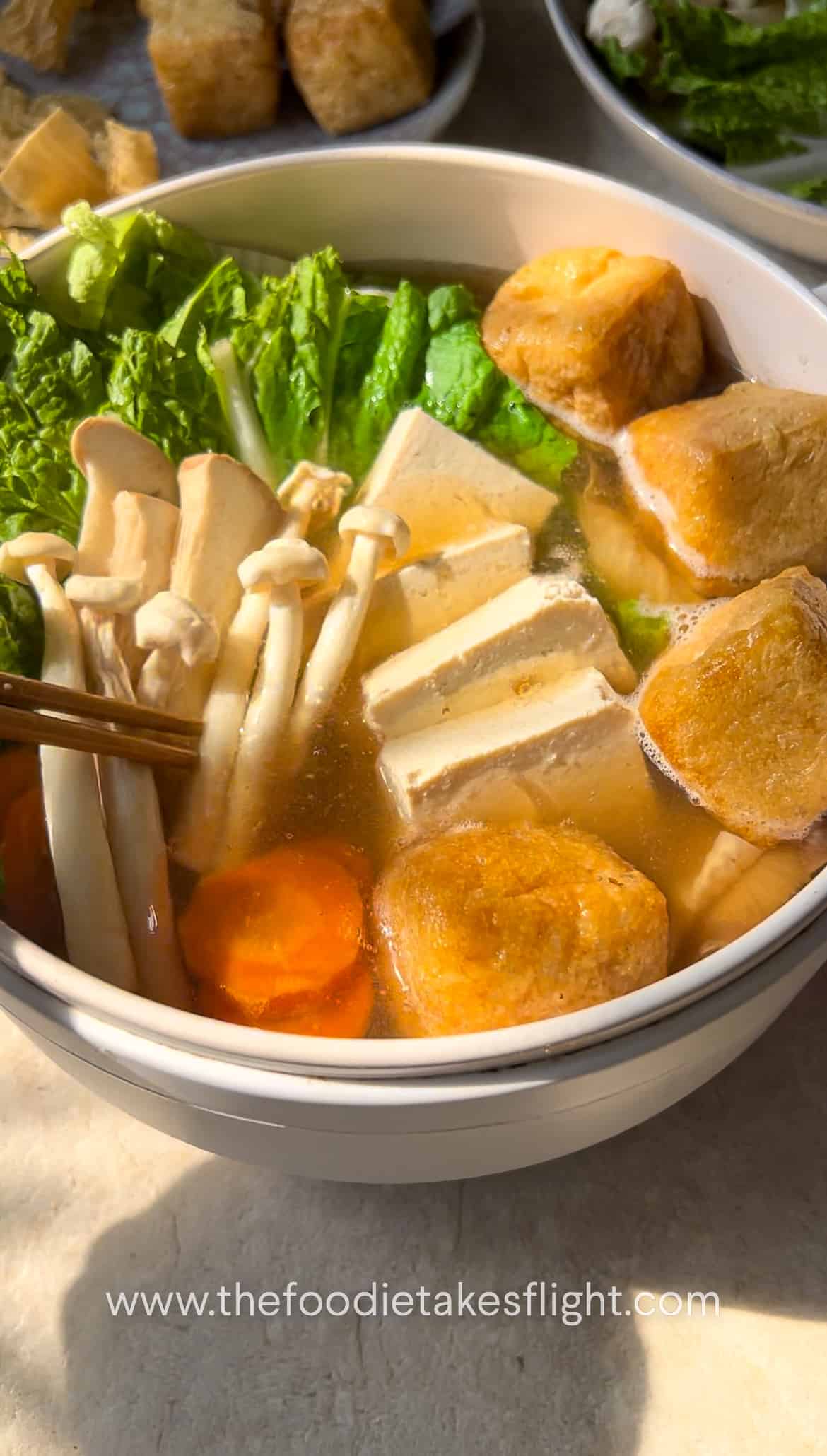 Vegan Chinese Hot Pot at Home - The Foodie Takes Flight