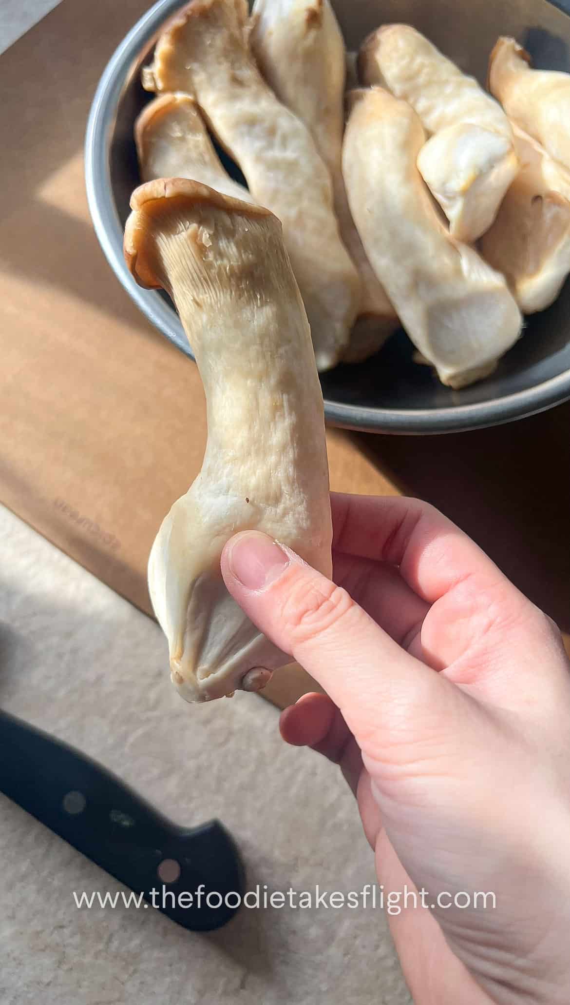 Miso Garlic King Oyster Mushrooms - The Foodie Takes Flight