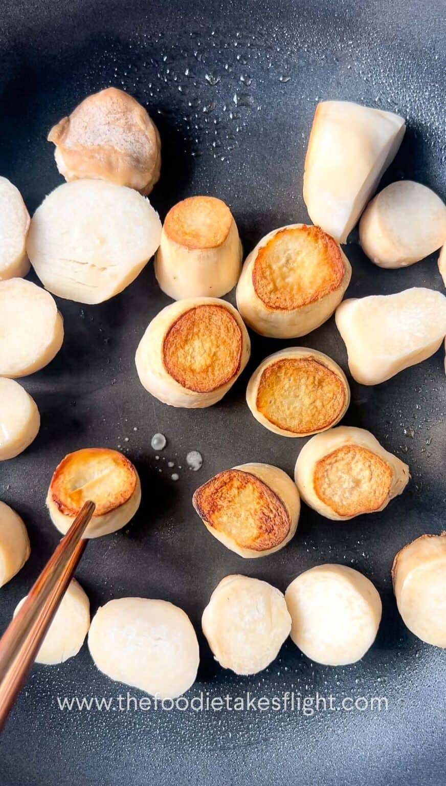 Miso Garlic King Oyster Mushrooms - The Foodie Takes Flight