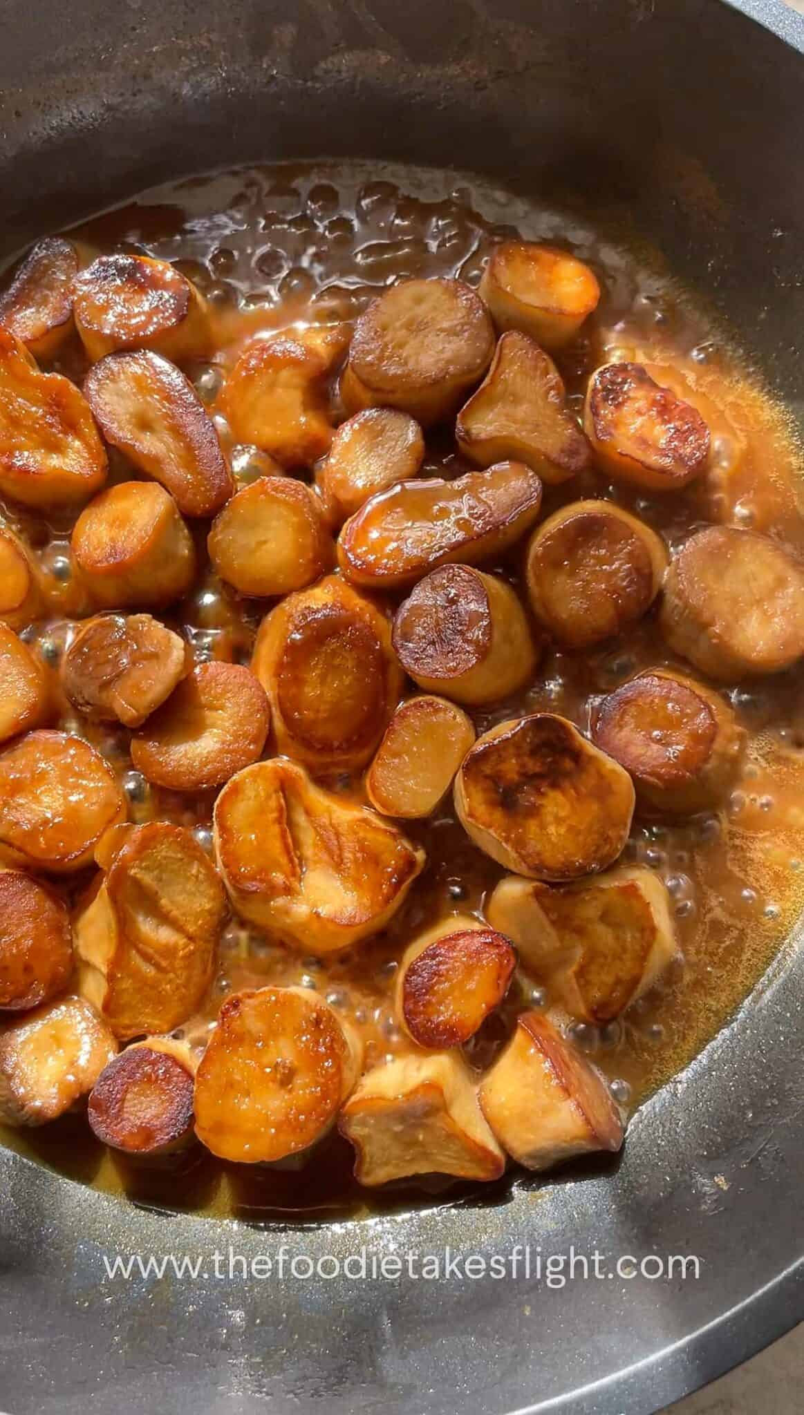 Miso Garlic King Oyster Mushrooms - The Foodie Takes Flight