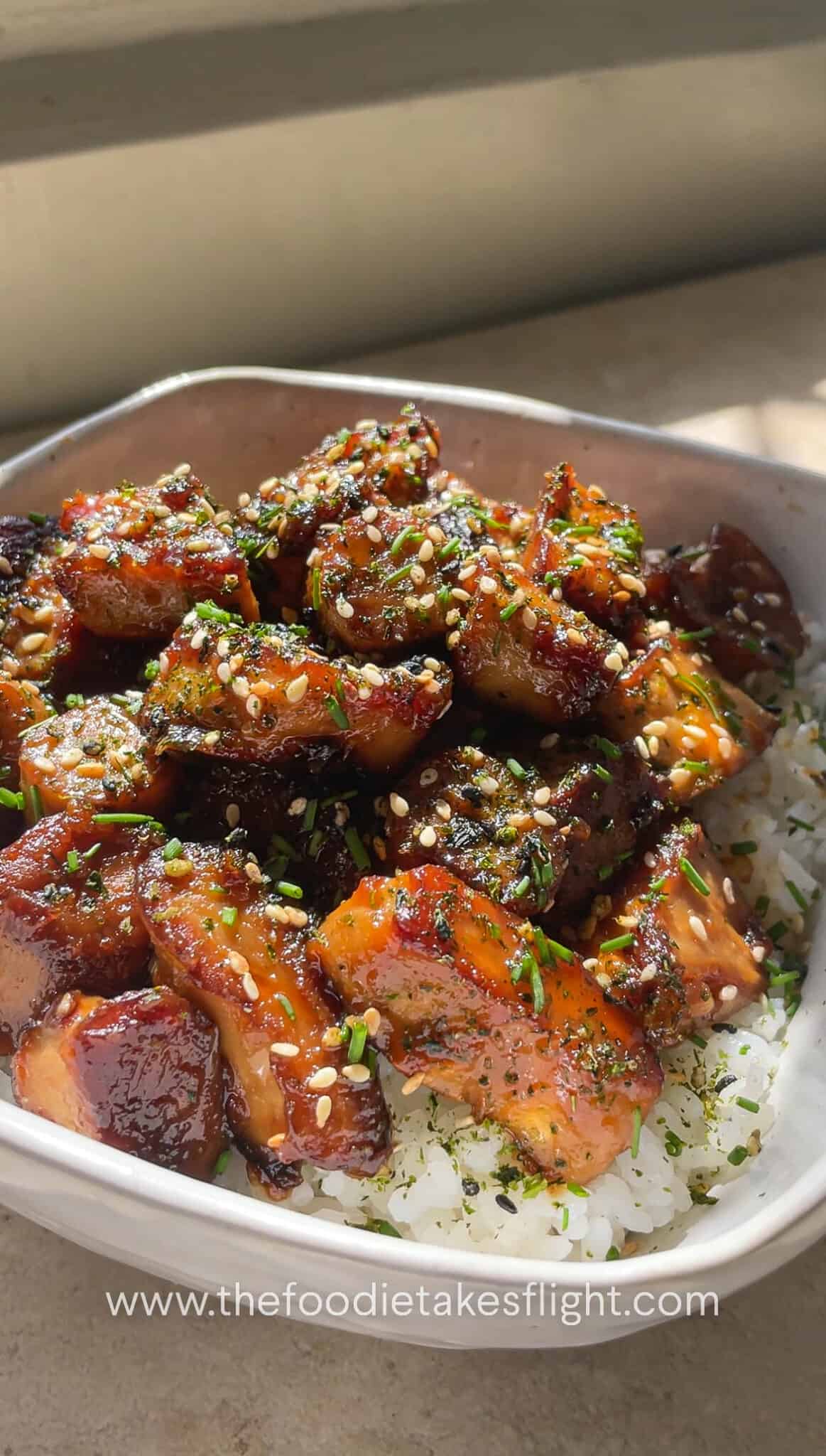 Miso Garlic King Oyster Mushrooms - The Foodie Takes Flight