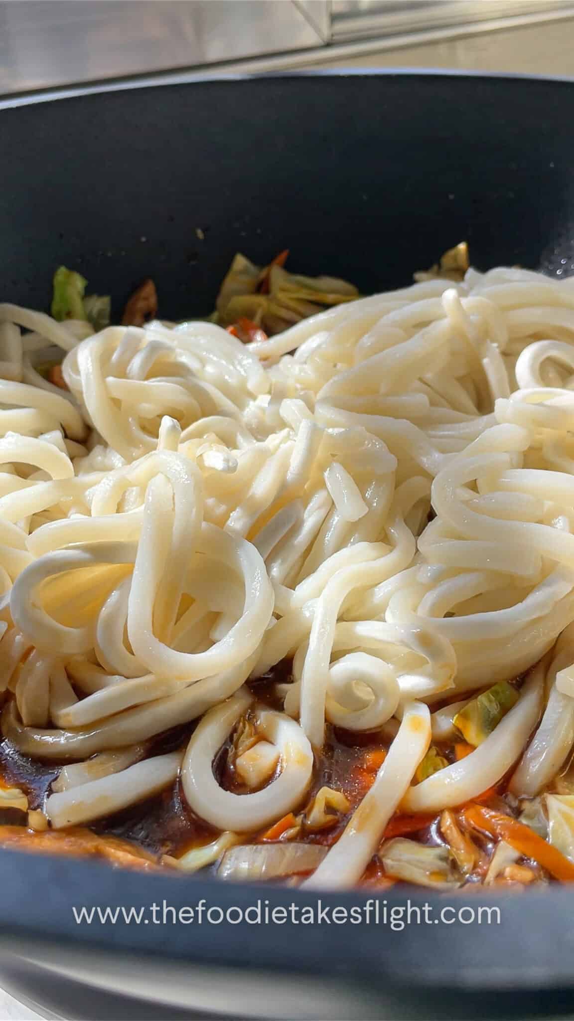 Saucy Udon Noodles: Easy Yaki Udon Stir-Fry Recipe - The Foodie Takes ...