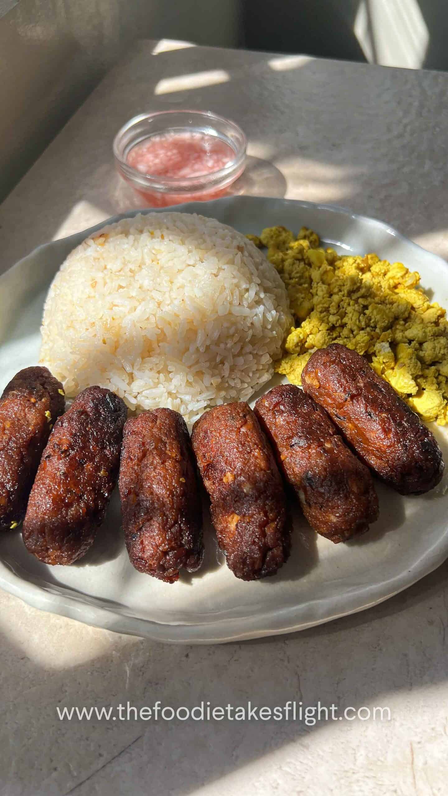 Vegan Longganisa (Filipino Sausages) - The Foodie Takes Flight