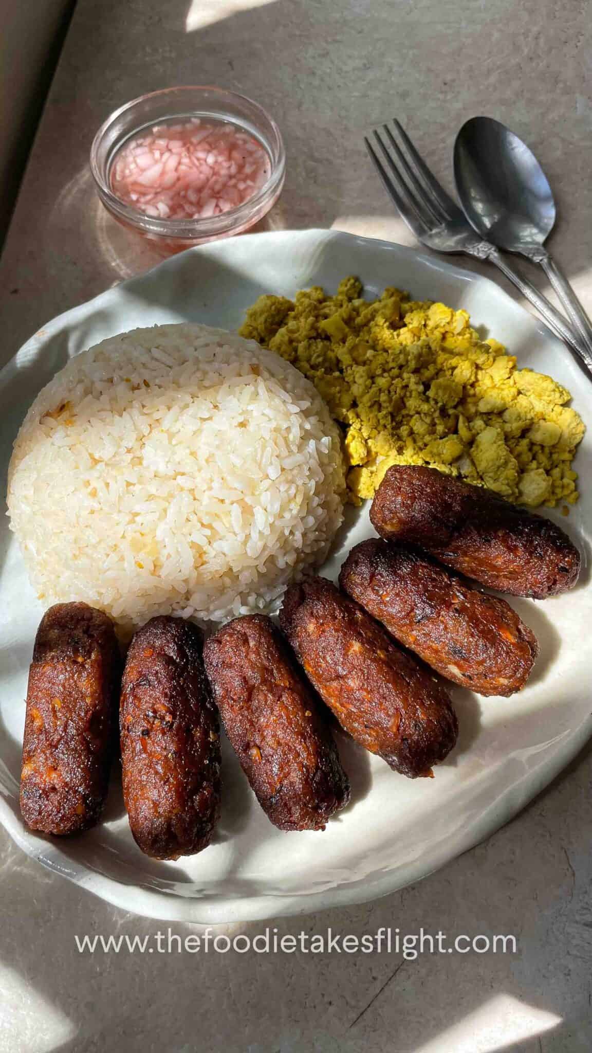 Vegan Longganisa (Filipino Sausages) - The Foodie Takes Flight