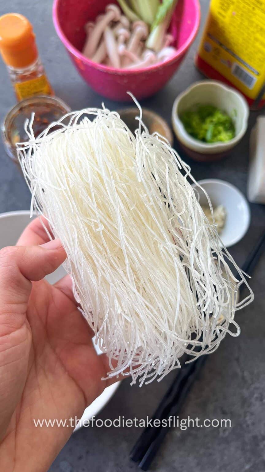 No-Cook Noodle Soup - The Foodie Takes Flight