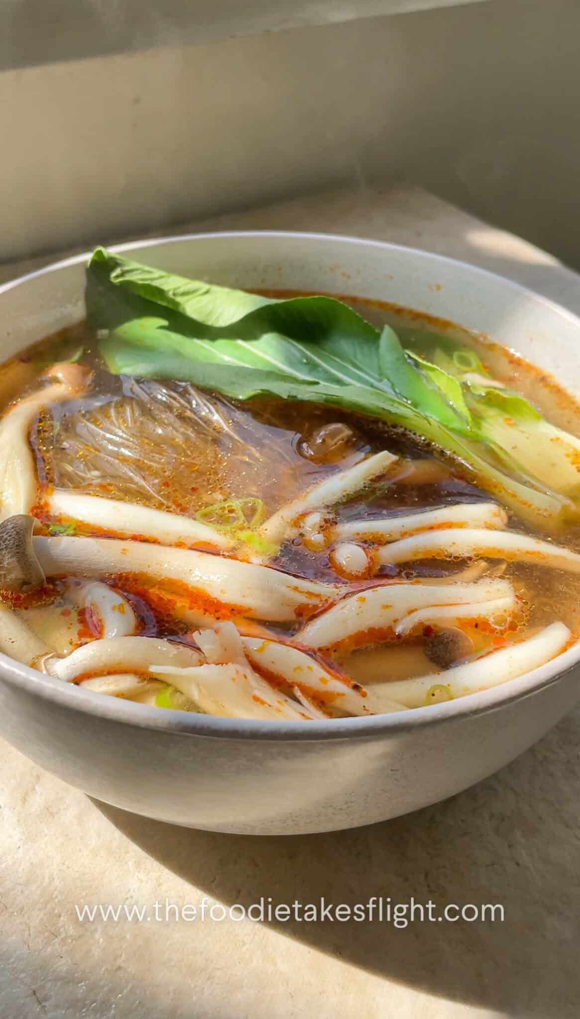 No-Cook Noodle Soup - The Foodie Takes Flight