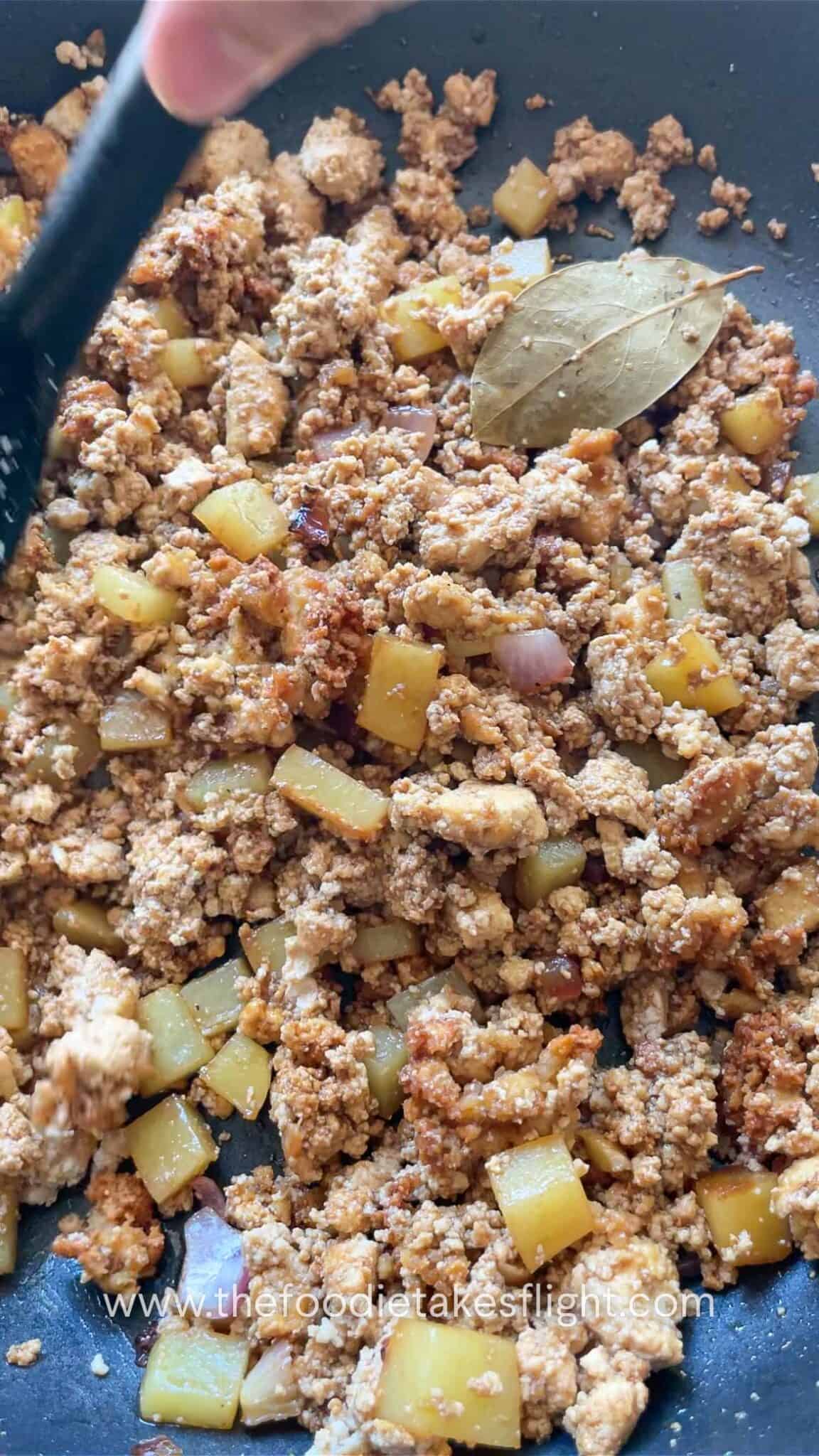 Minced Tofu Adobo (Adobong Giniling) - The Foodie Takes Flight
