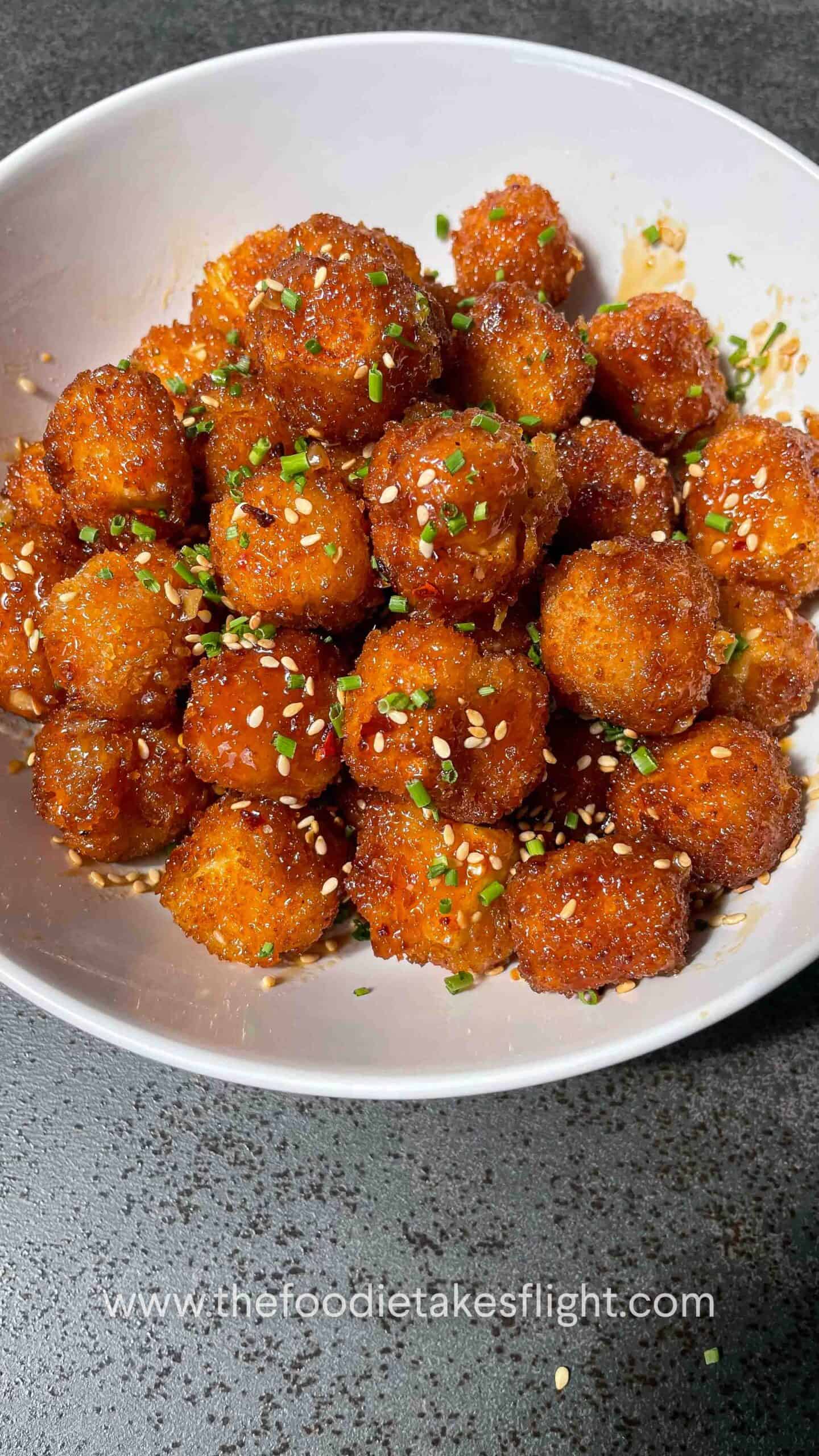 Hot Maple Tofu Bites (Vegan Recipe) - The Foodie Takes Flight