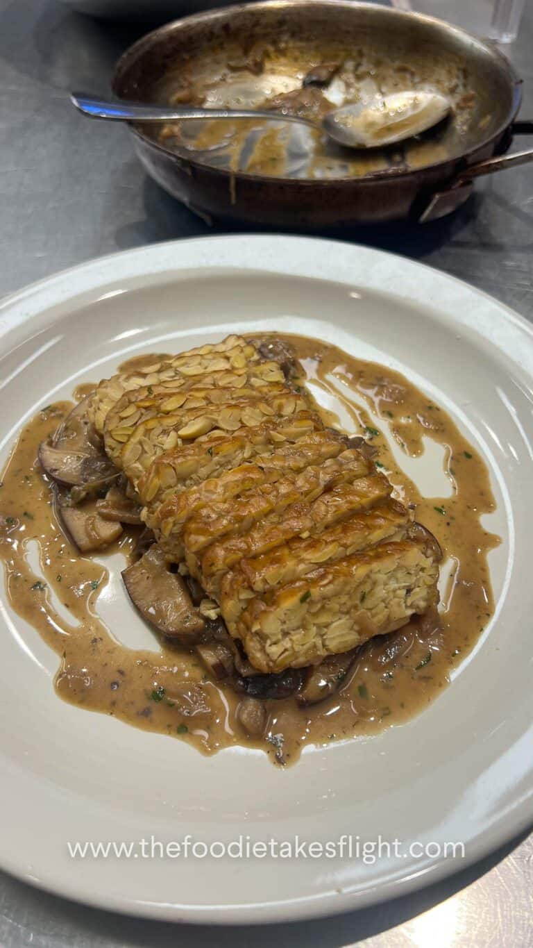 Tofu with Marsala Mushrooms and Shallots - The Foodie Takes Flight