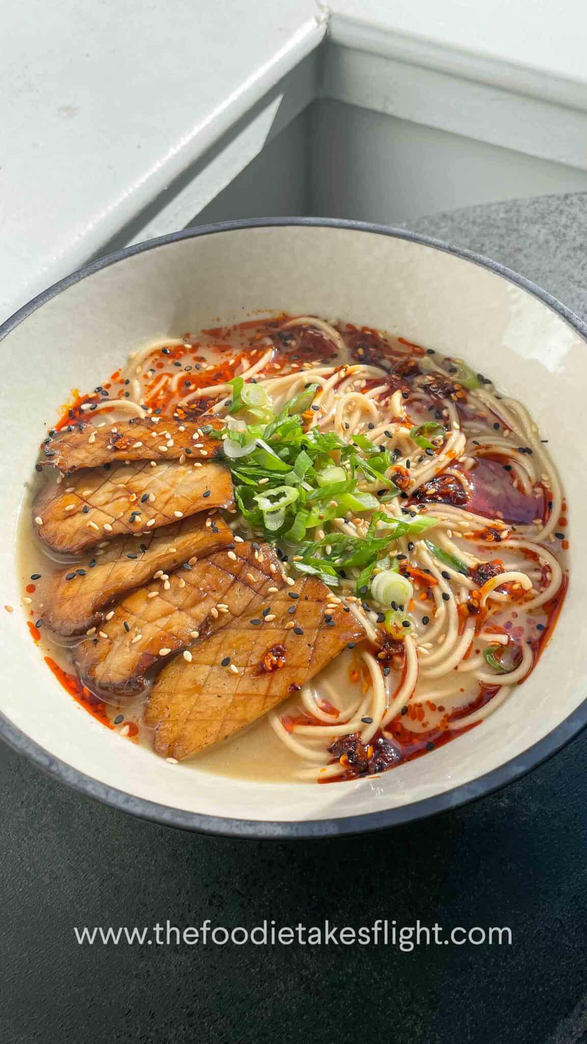 Roasted Garlic Miso Noodle Soup with Seared King Oyster Mushrooms - The ...