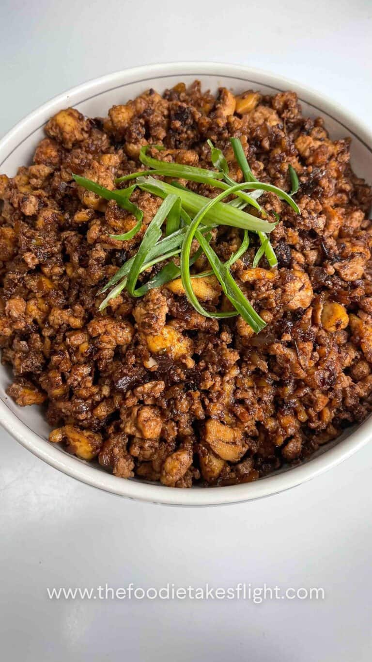 Minced Tofu in Spicy Black Bean Sauce - The Foodie Takes Flight