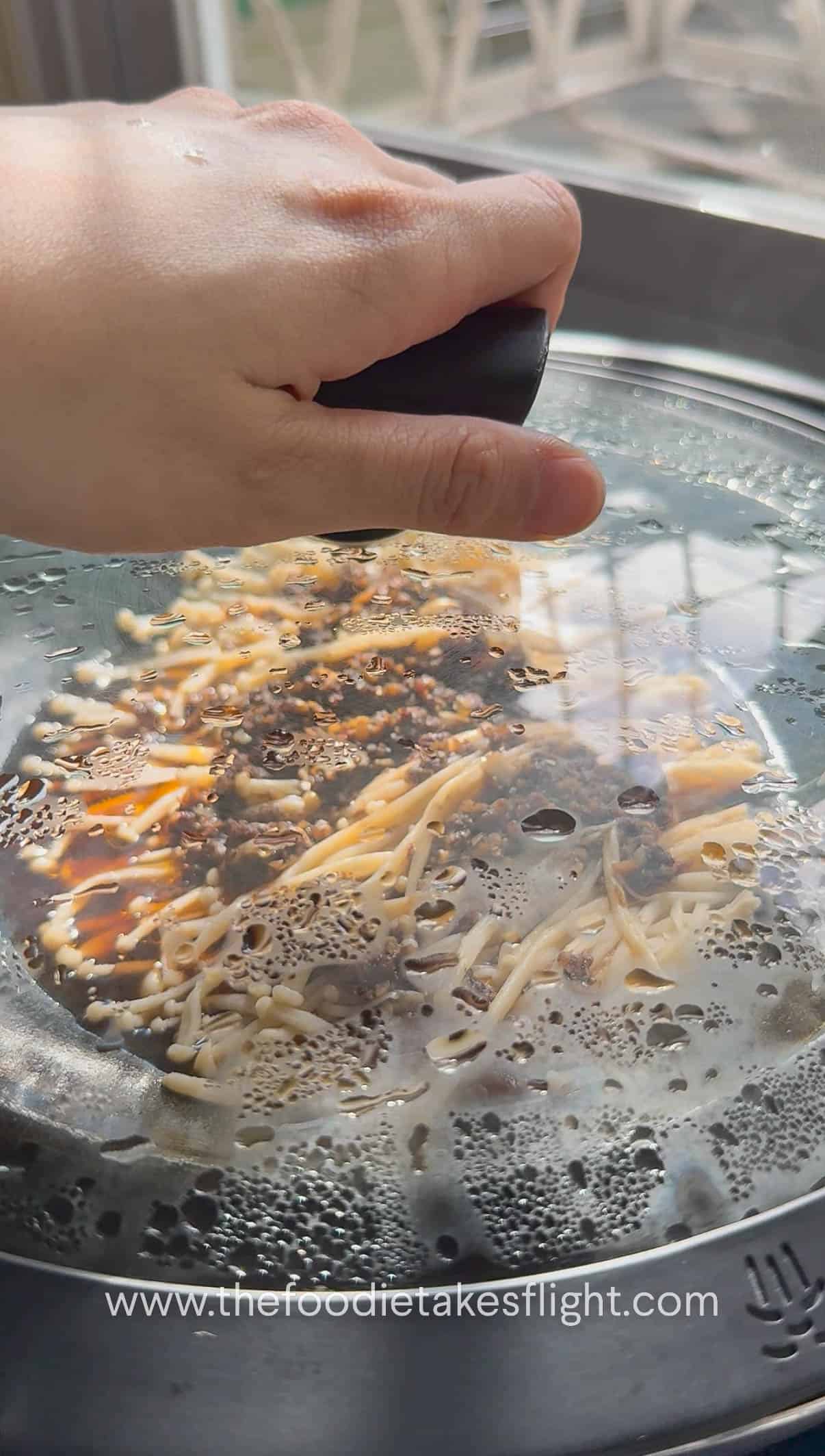 Easy 15-Minute Steamed Enoki Mushrooms - The Foodie Takes Flight
